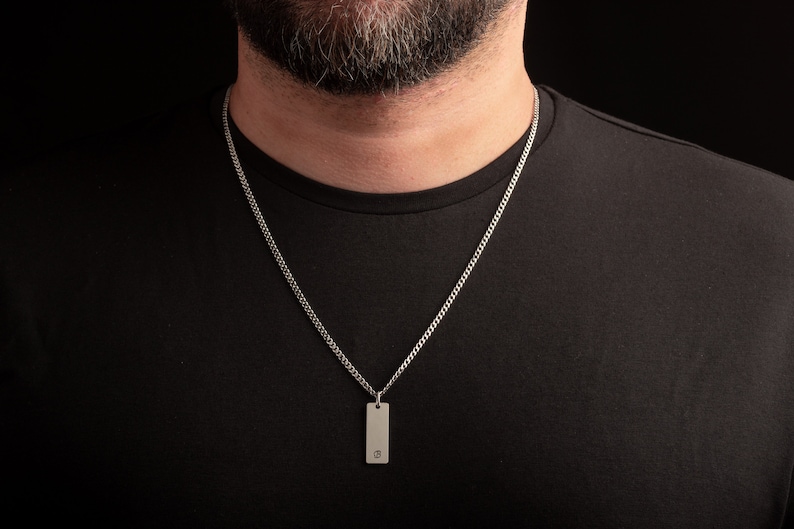 Engraved Custom Necklace For Men Customized Necklace Etsy