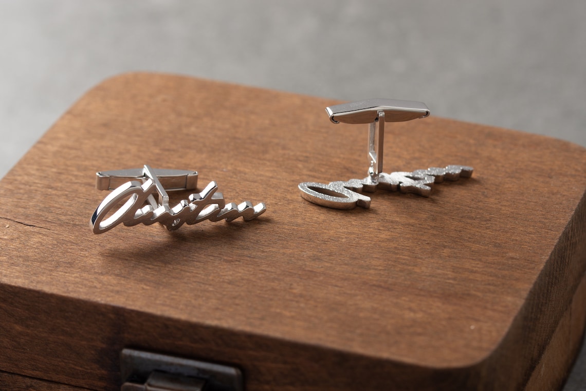 Personalized Name Cufflinks Customized Cufflinks Groom - Etsy