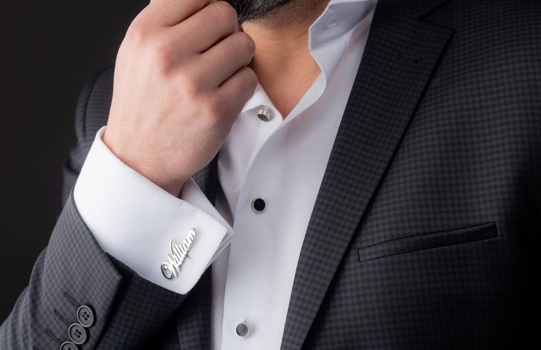 Personalized Sterling Silver Name Cufflinks - Handmade Groom Gift - Etsy