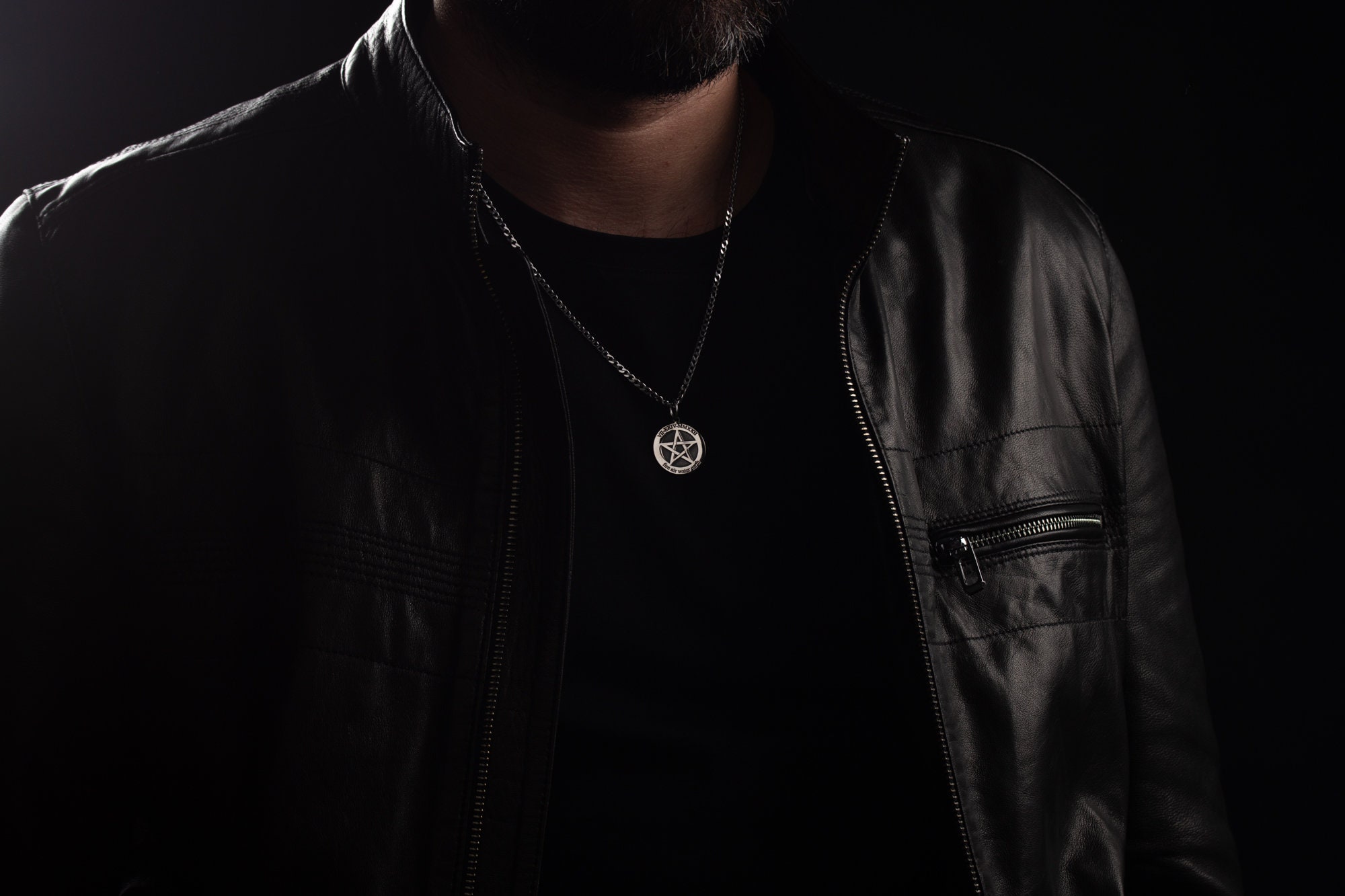 Engraved Custom Pentagram Necklace for Men Customized - Etsy