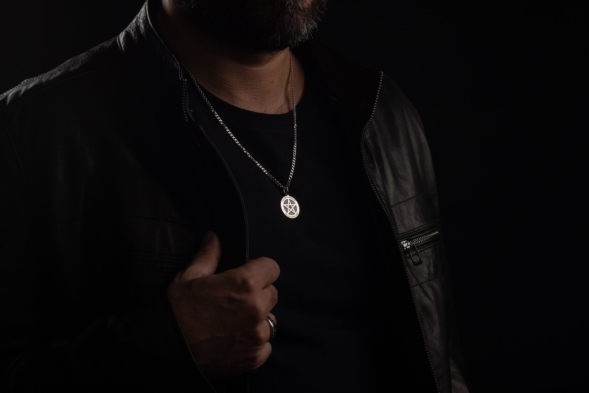 Engraved Custom Pentagram Necklace for Men Customized - Etsy