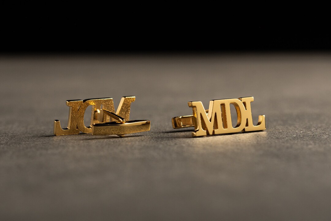 Gold Cufflinks - Personalized Name Cufflinks - Customized Cufflinks ...