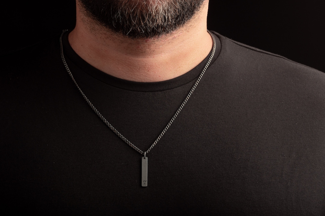 Engraved Custom Necklace for Men - Customized Necklace - Custom Fathers ...