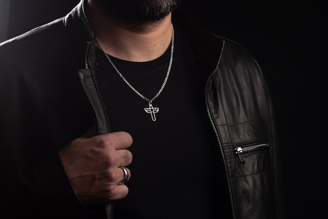 Egyptian Scepter Sign Icon Spiritual Jewelry Men's Necklace Men's ...