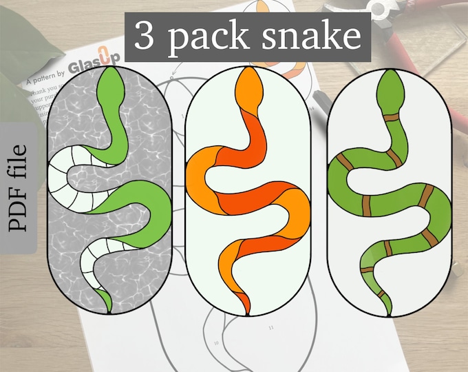 Moon Snake Pattern PDF & PNG Digital File for Stained Glass Snake Glass ...