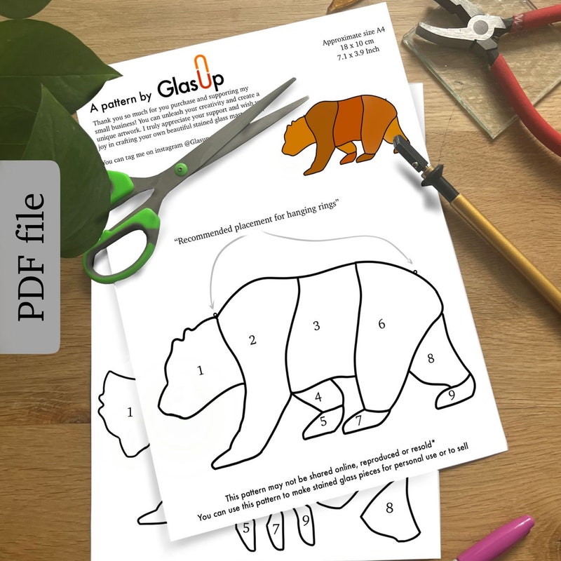 Stained Glass Bear - Etsy