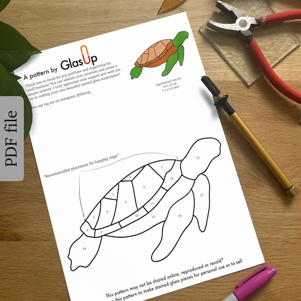 Turtle Stained Glass - Etsy