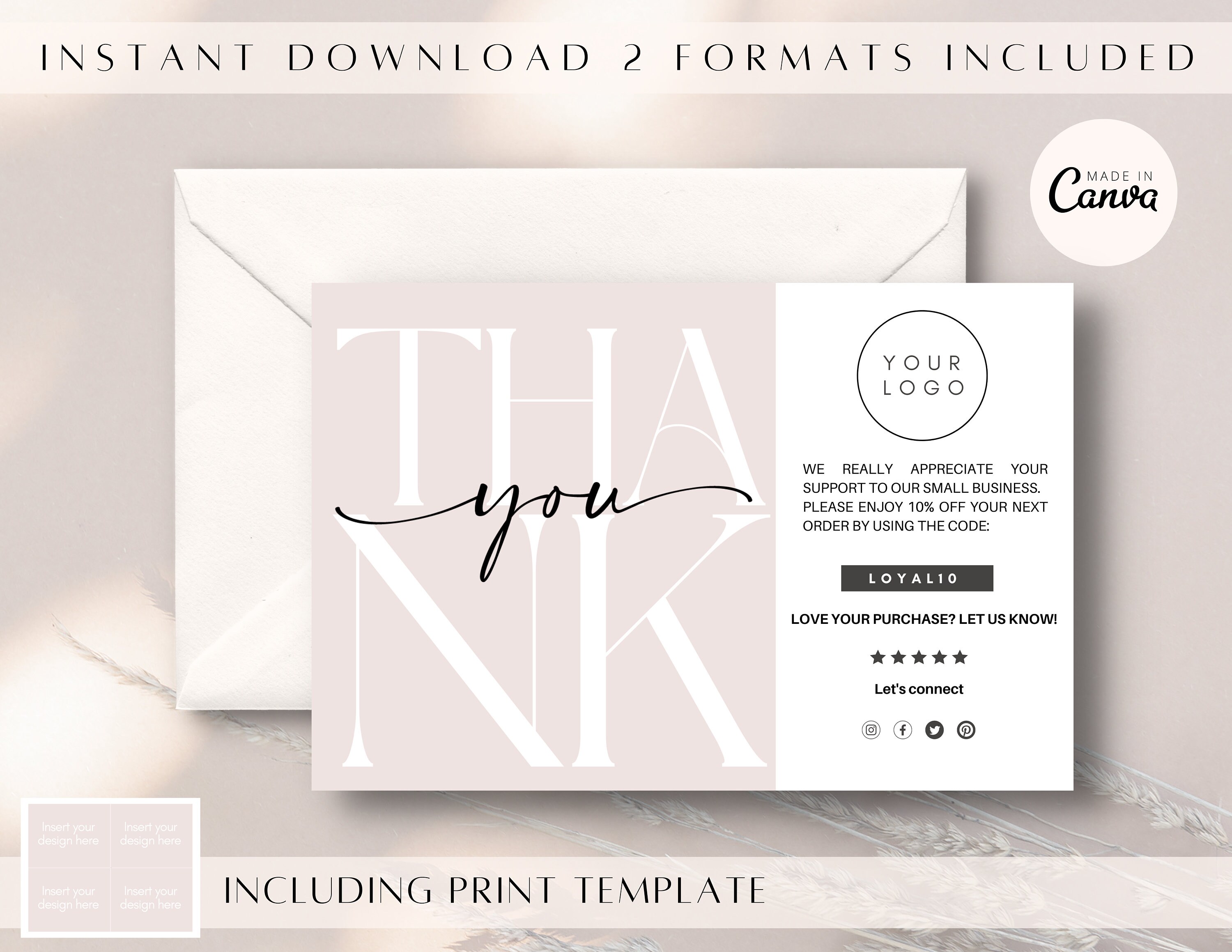 Printable Thank You Cards | Thank You for Your Purchase Business ...
