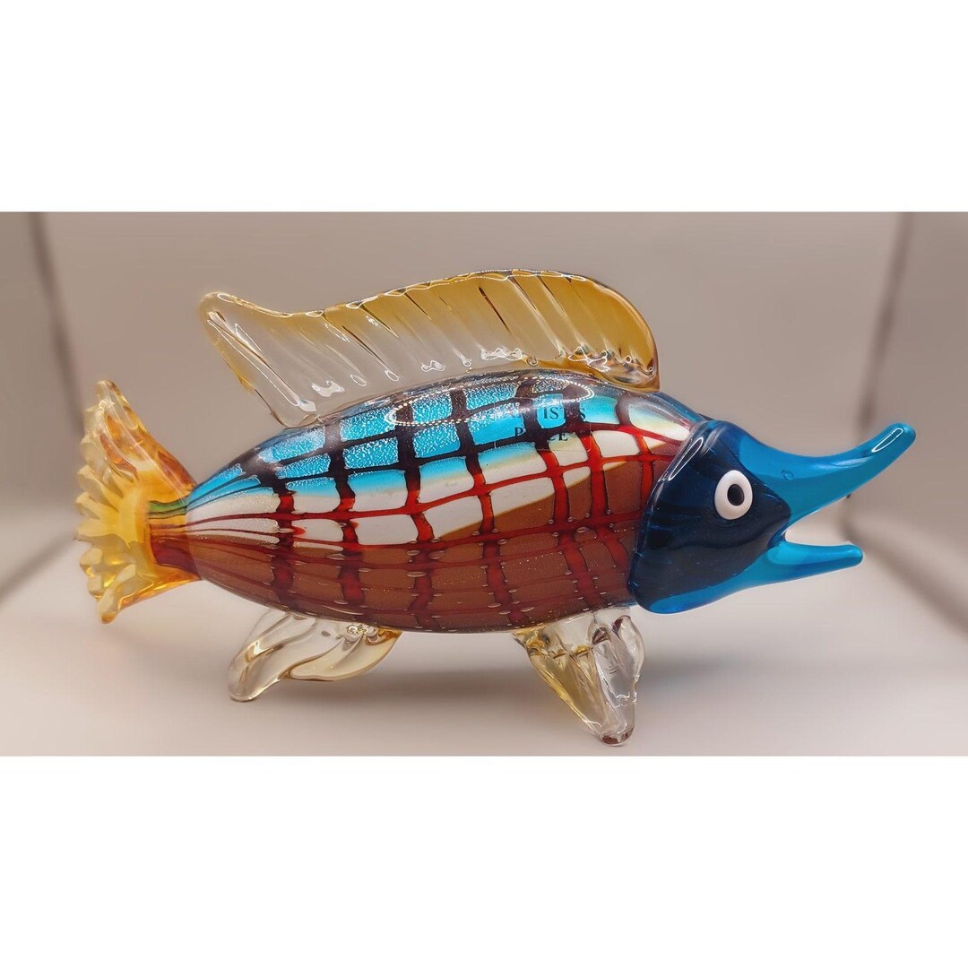 Murano Artists Piece 12 Hand Blown Art Glass Sommerso Swordfish ...