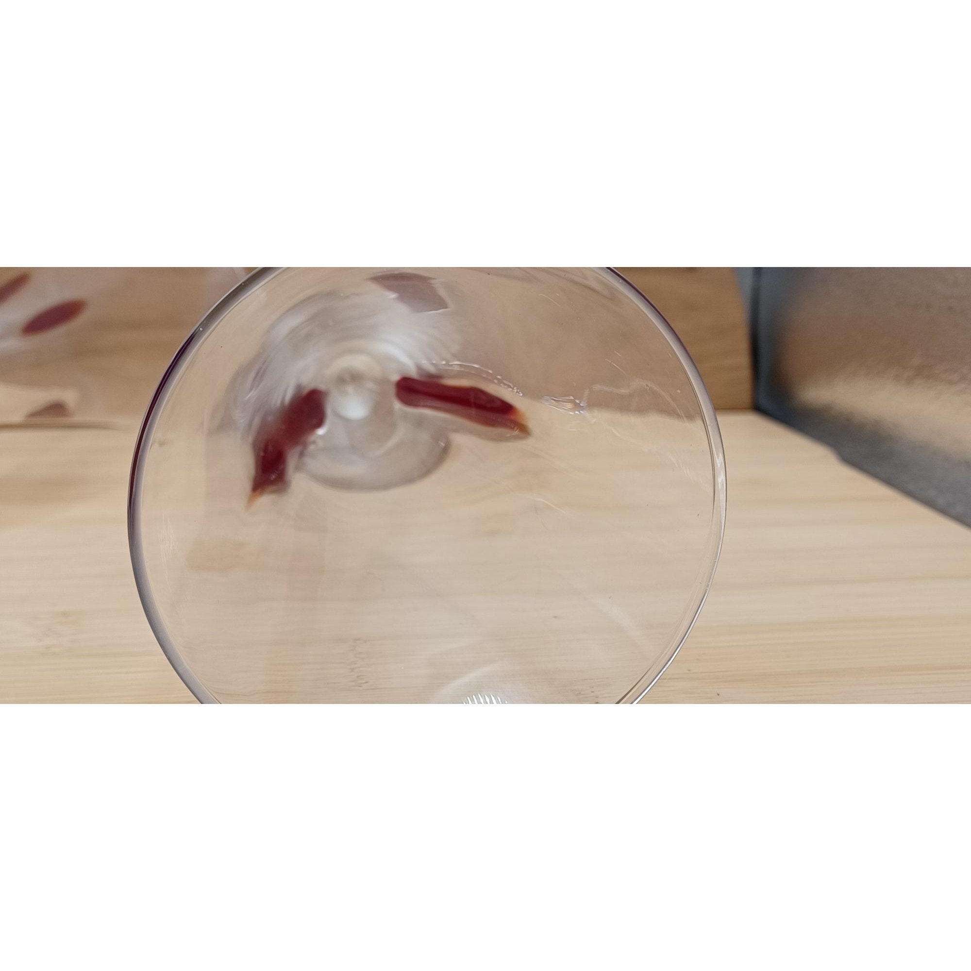 Vintage Hand Blown Blood Red Drip Art Glass Stylish Champagne Wine ...