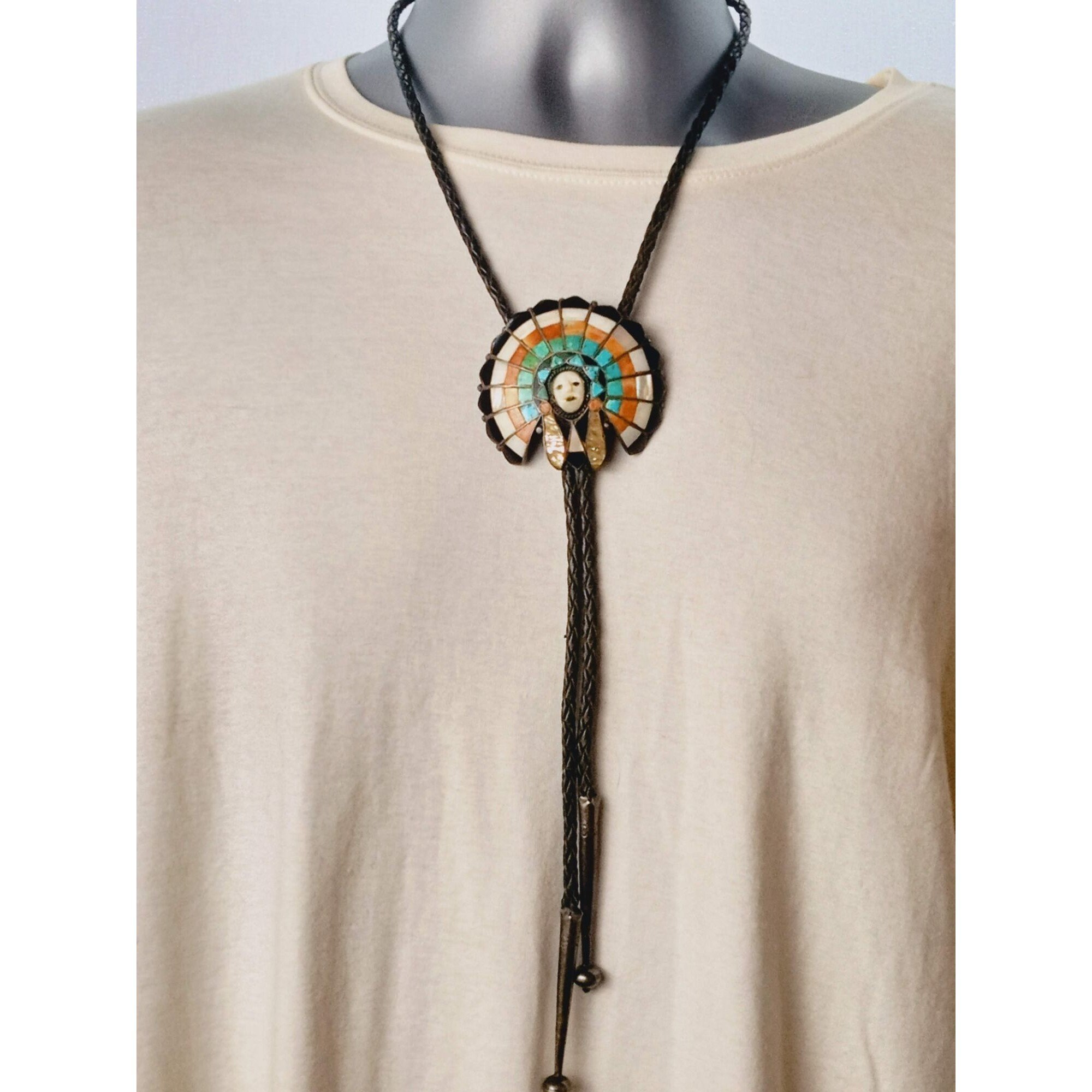 1950 John Lucio Zuni Made Comanche Kachina Dancer Bolo Early Piece ...