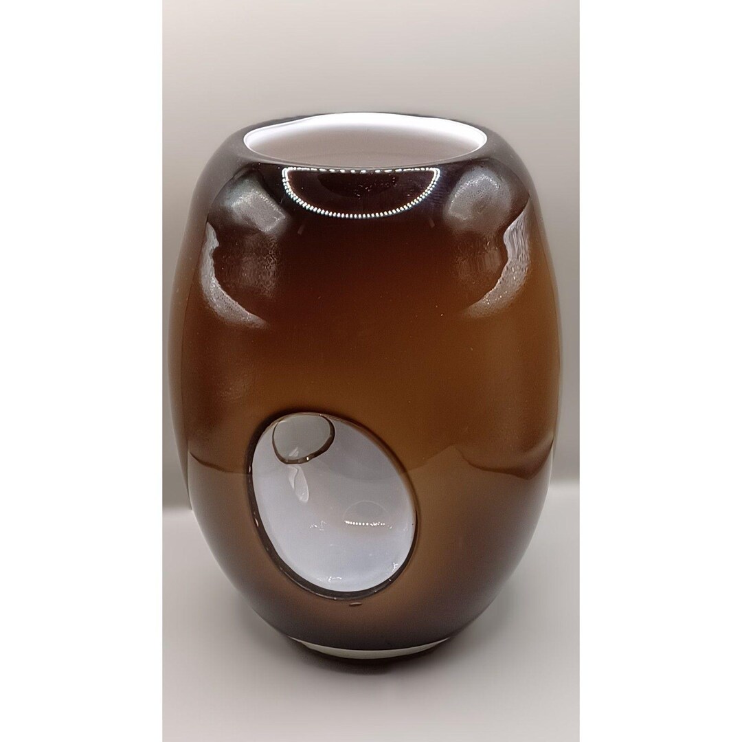 HQT Hand Made Home Design 9 Brown White Accent Murano Style Window ...