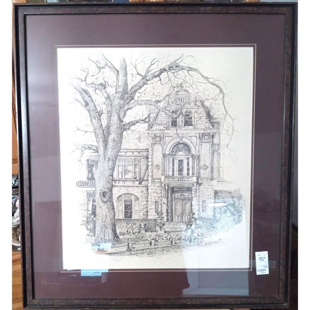 Gary Weatherly Pen & Ink rhine House Lithograph Signed in Pencil 91/ ...