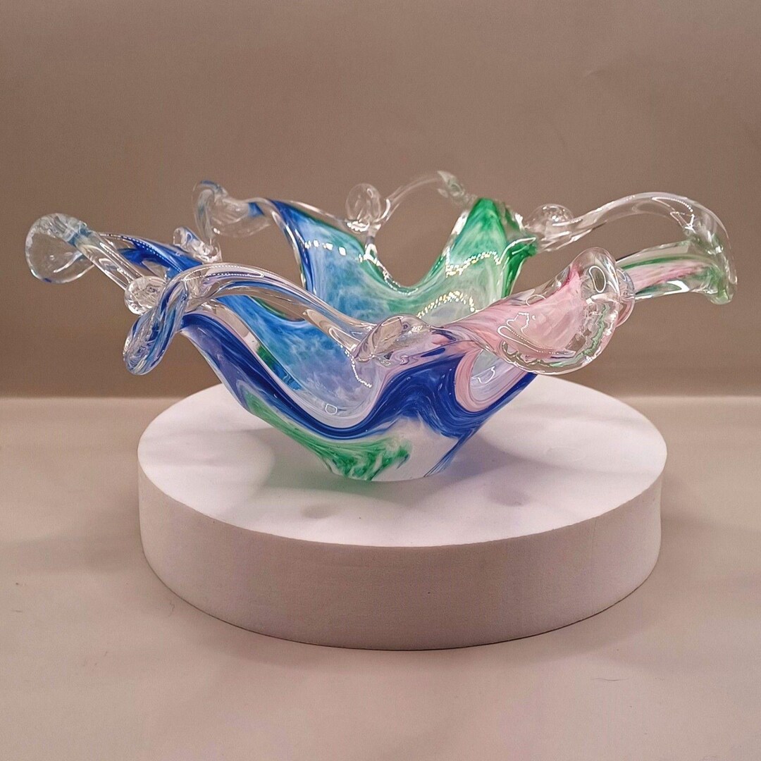 Classic 80s Murano Handblown Stretched Reticulated Starfish Trinket ...