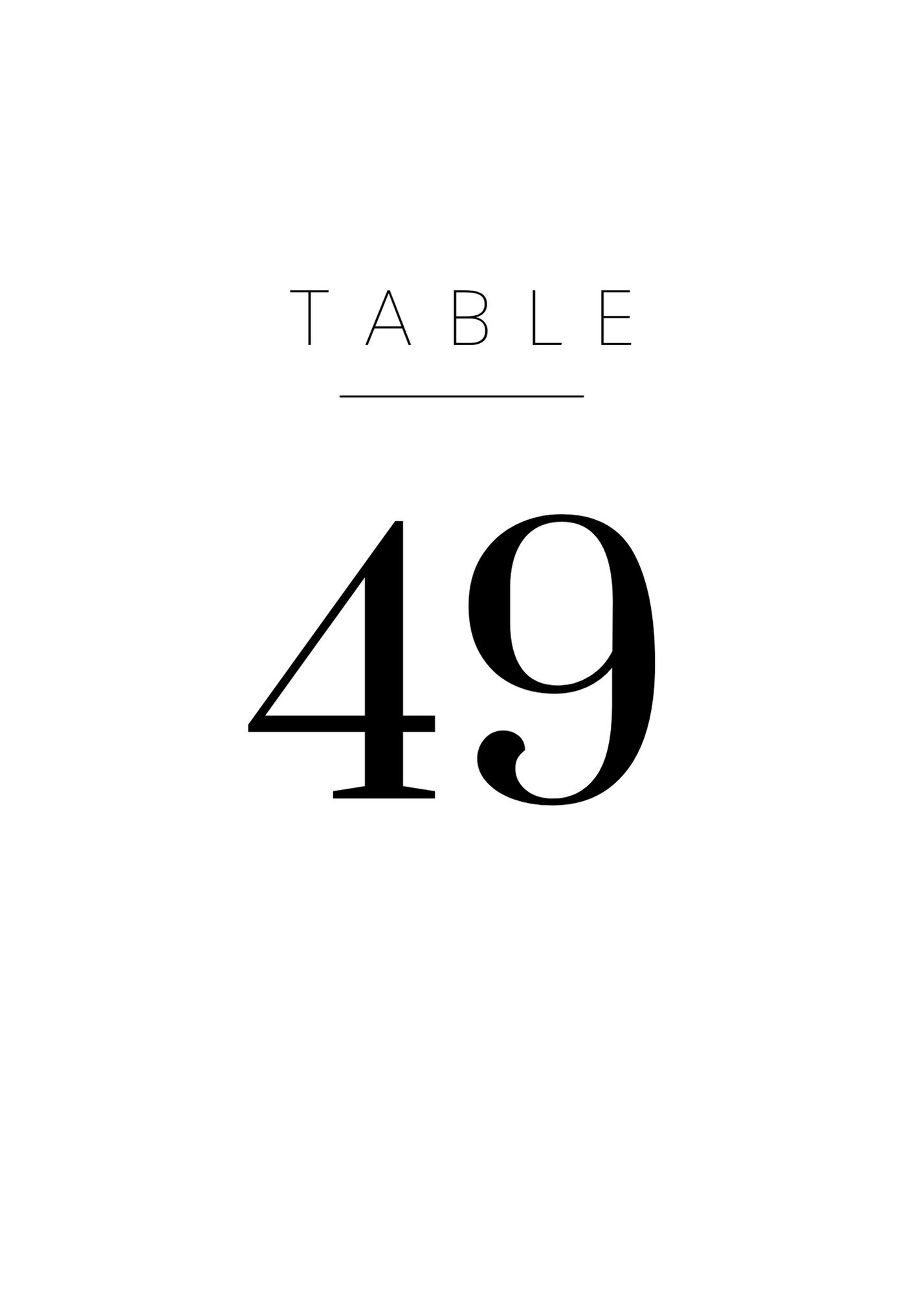 Printable Modern Table Sign, PDF Wedding Table Sign, Wedding Table Sign ...