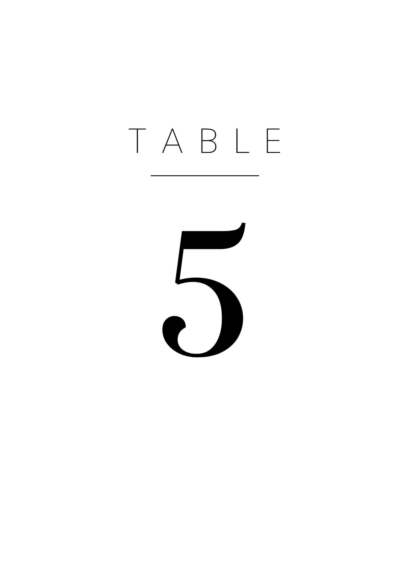Printable Modern Table Sign, PDF Wedding Table Sign, Wedding Table Sign ...