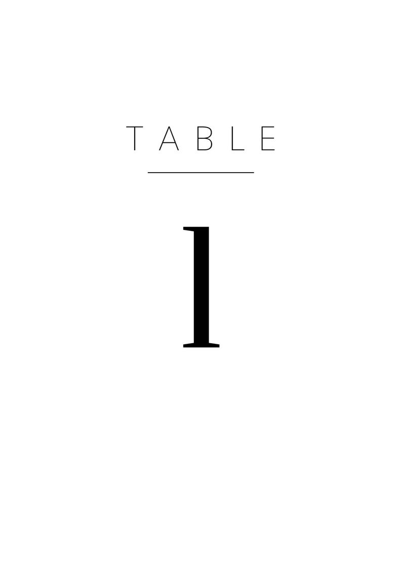 Printable Modern Table Sign, PDF Wedding Table Sign, Wedding Table Sign ...