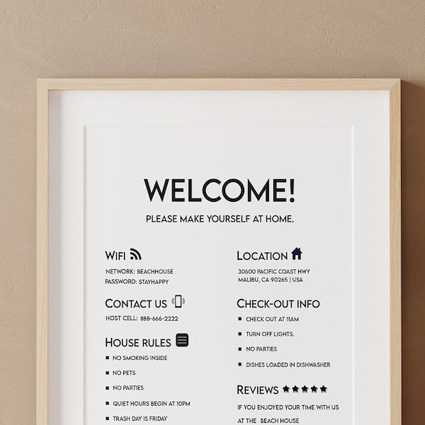 Airbnb Welcome Sign - Etsy