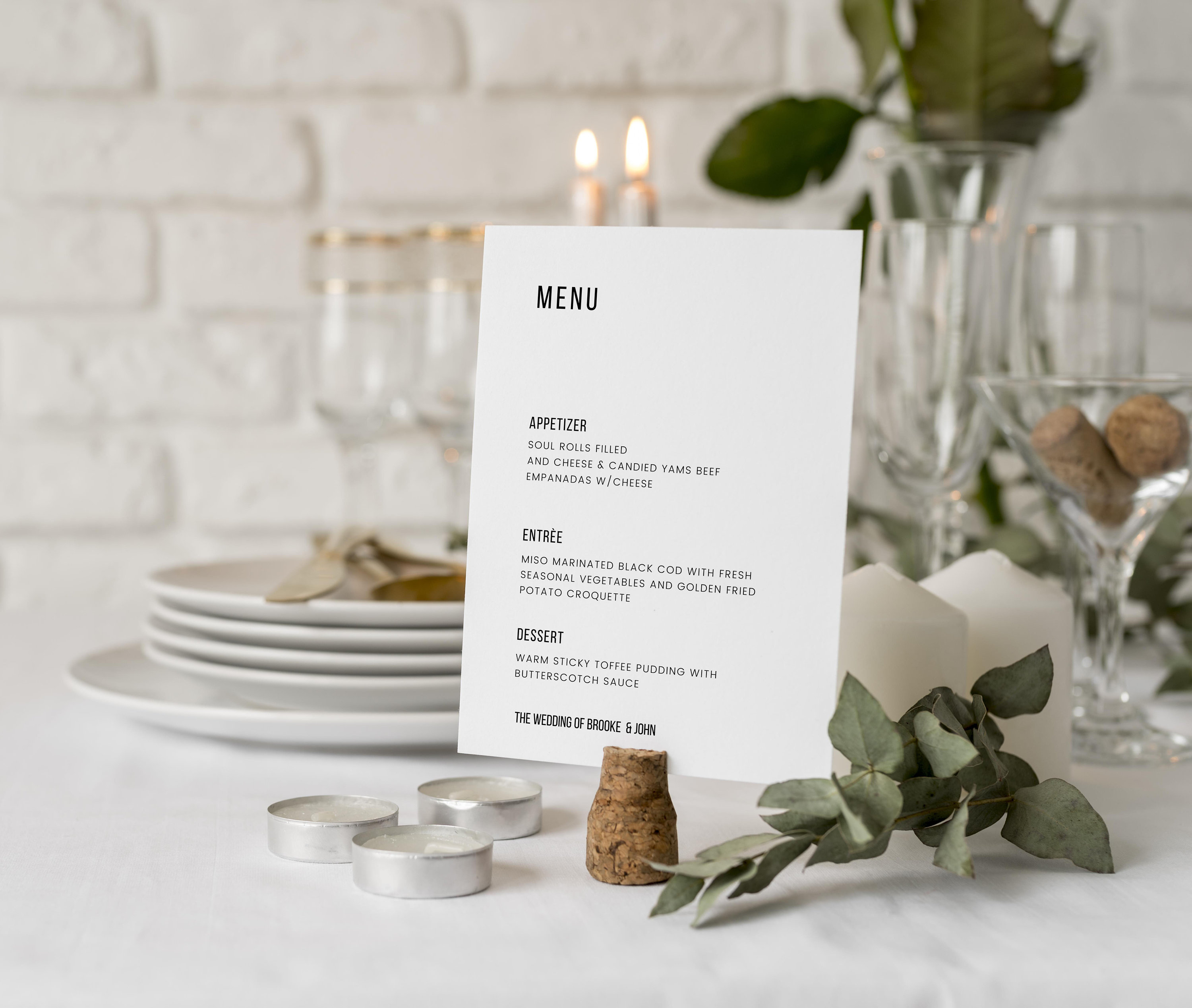 Wedding Menu Template Wedding Table Menu Printable Template - Etsy