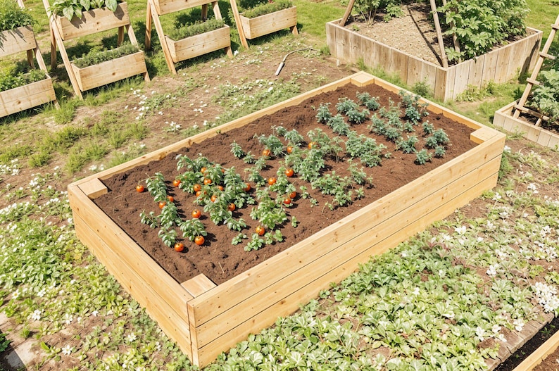 DIY Cedar Garden Bed Plan: 4x8 & 4x4 Raised Planter Box (PDF) + Build ...