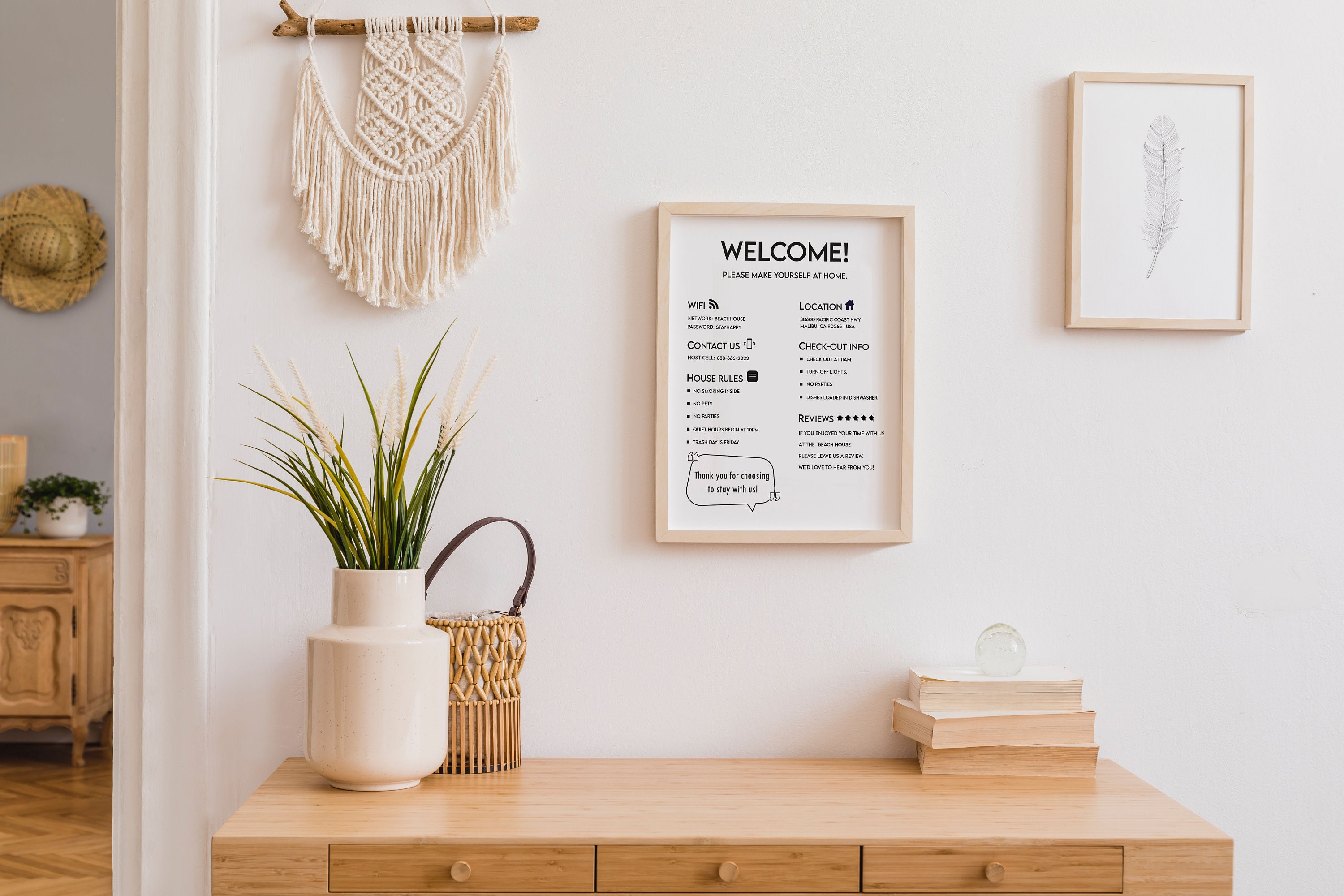Airbnb Welcome Sign Airbnb Template Vacation Rental - Etsy