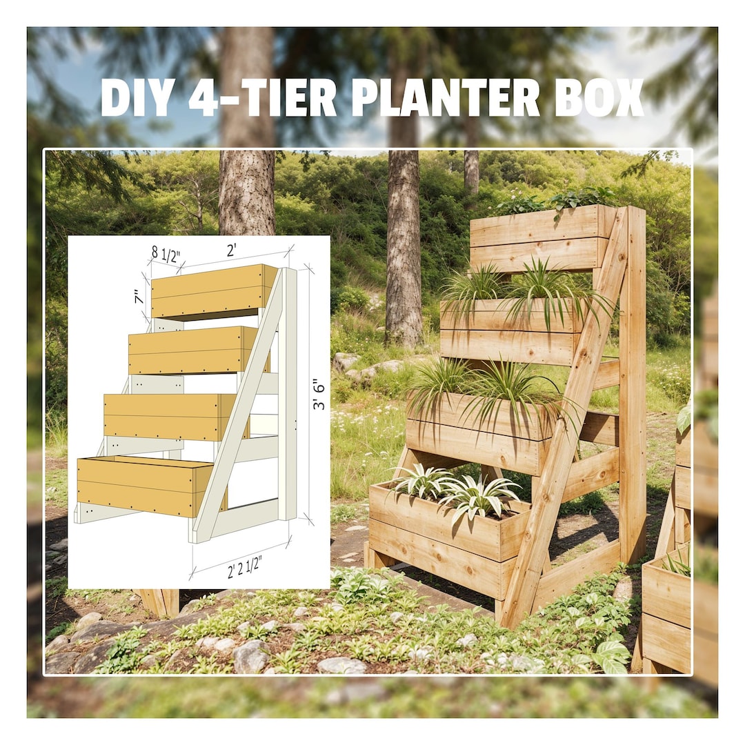 Garden Planter Boxs, DIY 4-tier Planter Box Plans, Raised Planter Plans ...