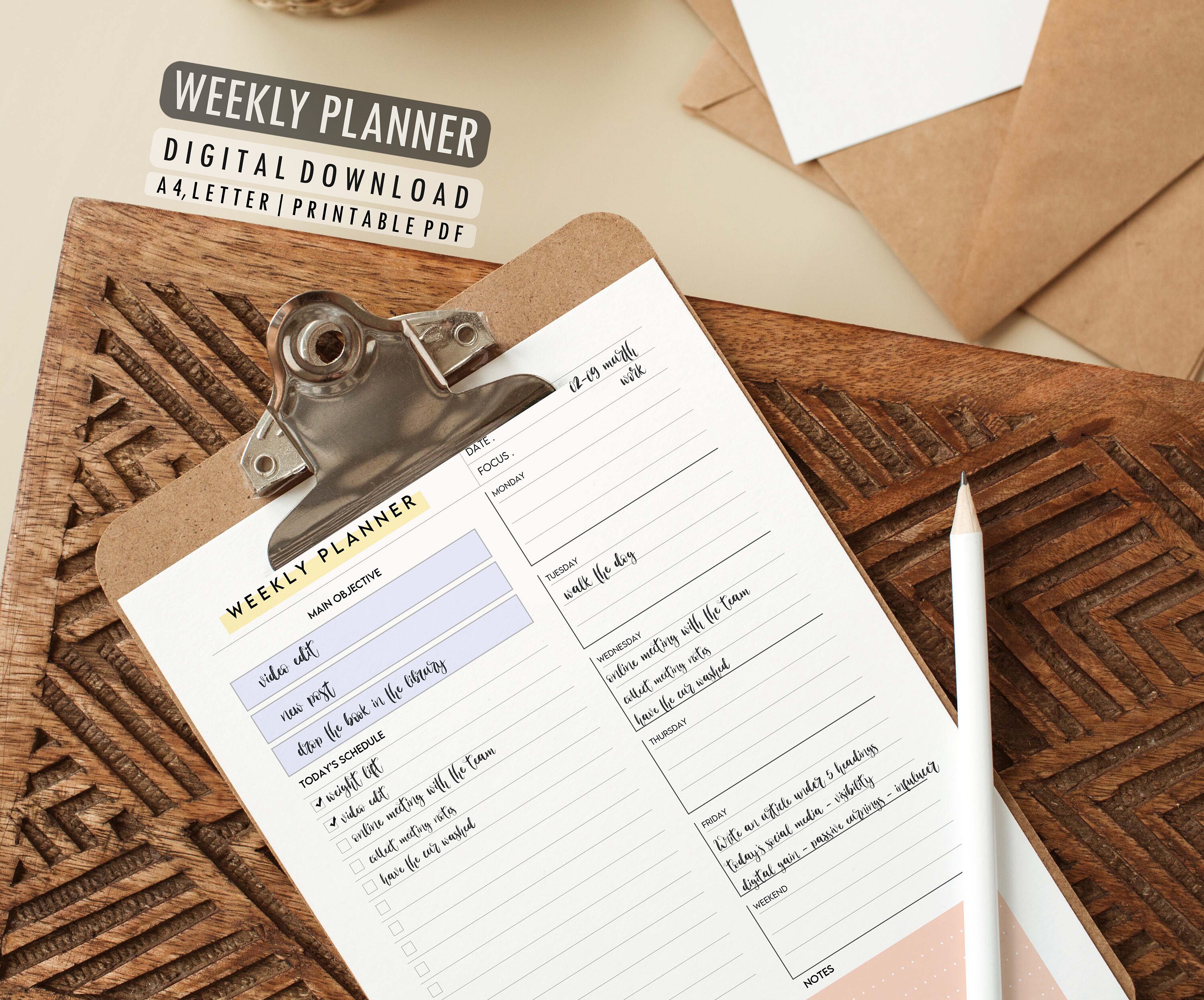Weekly Planner 2024 Work From Home Weekly to Do List - Etsy