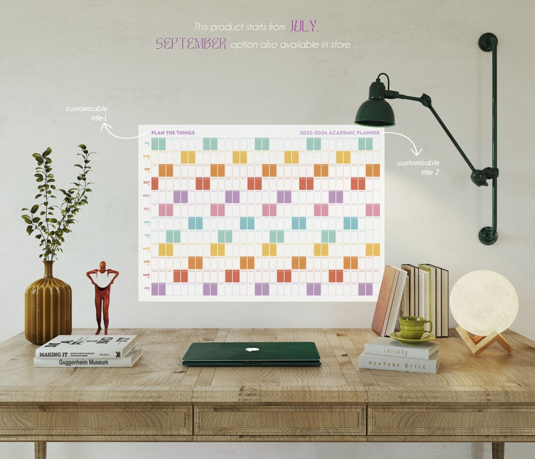 Academic Planner 2023-2024 July Start, Academic Wall Calendar, Monthly ...