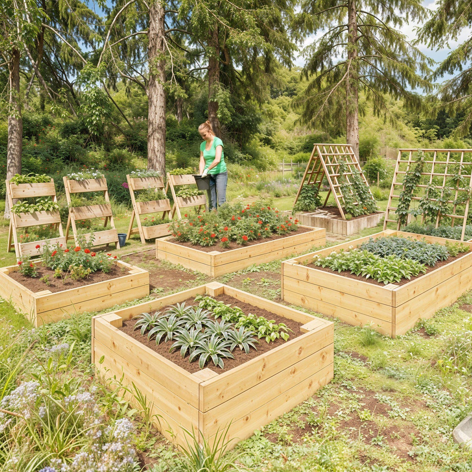 DIY Cedar Garden Bed Plan: 4x8 & 4x4 Raised Planter Box (PDF) + Build ...