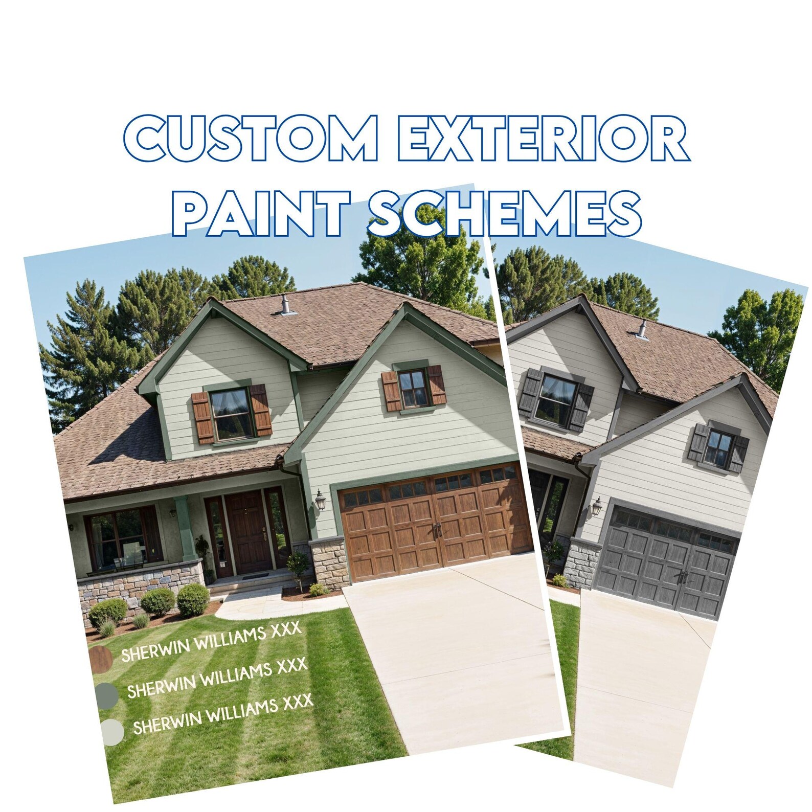 Custom Home Exterior Paint Color Palette: Online Design Service - Etsy