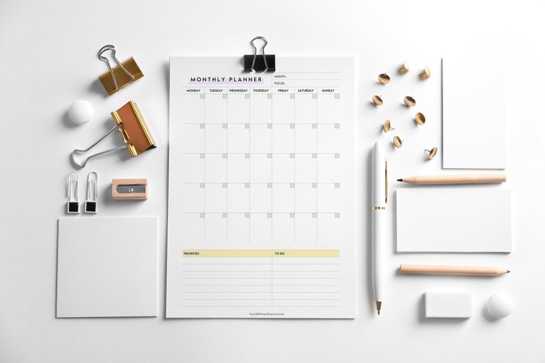 Monthly Planner Printable - Month at a Glance - Work From Home ...