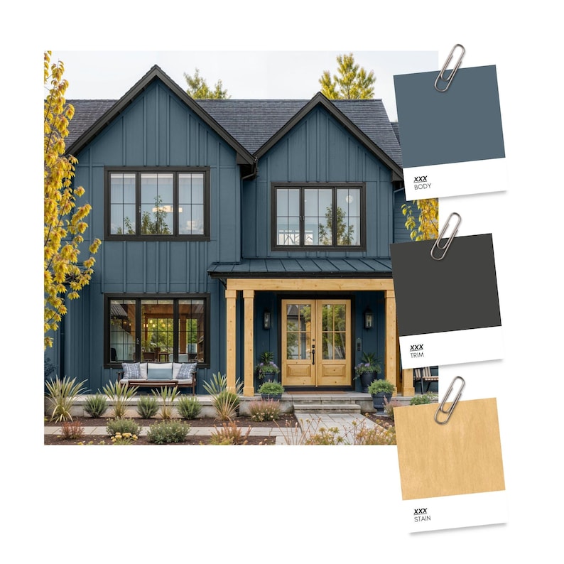 Exterior Color Palette, Paint Color Palette | 8 Versions - Etsy