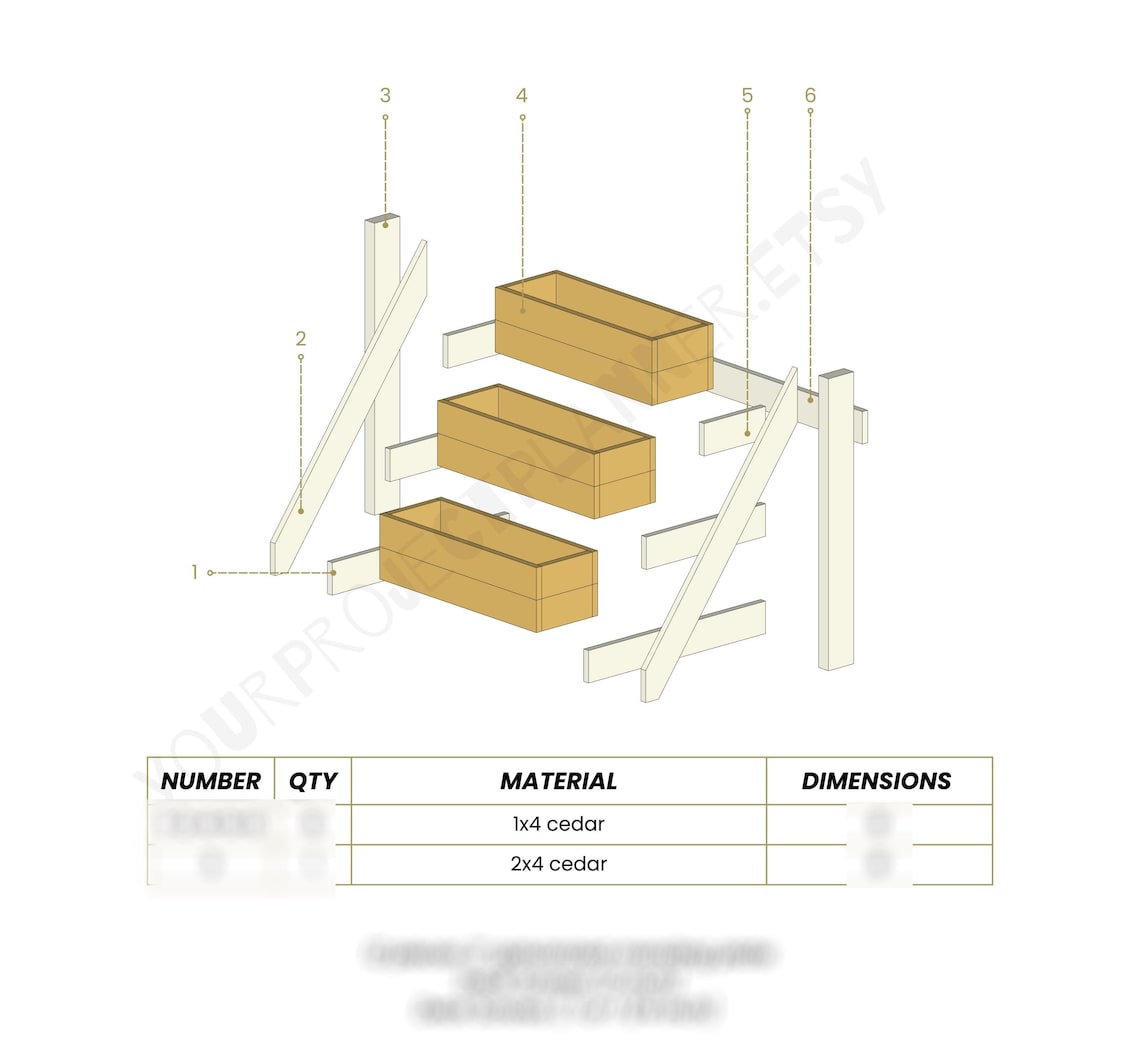 DIY 3 & 4-tier Vertical Planter Box Plans (PDF) - Etsy