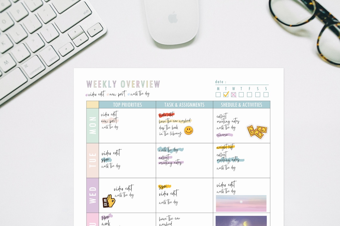 College Student Weekly Planner, School Planner, Printable Student ...