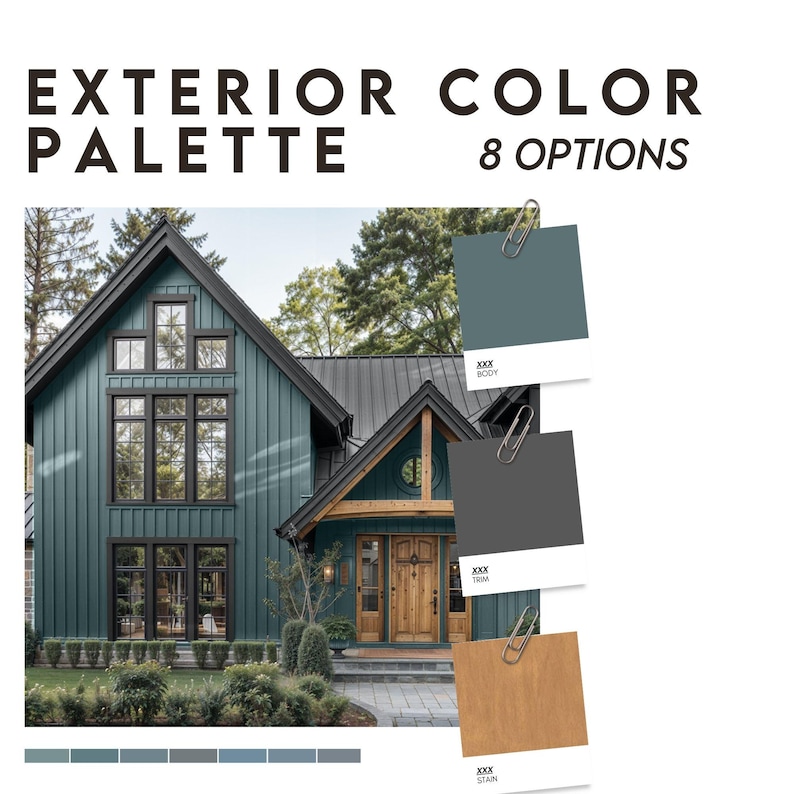 Exterior Color Palette, Paint Color Palette | 8 Versions - Etsy