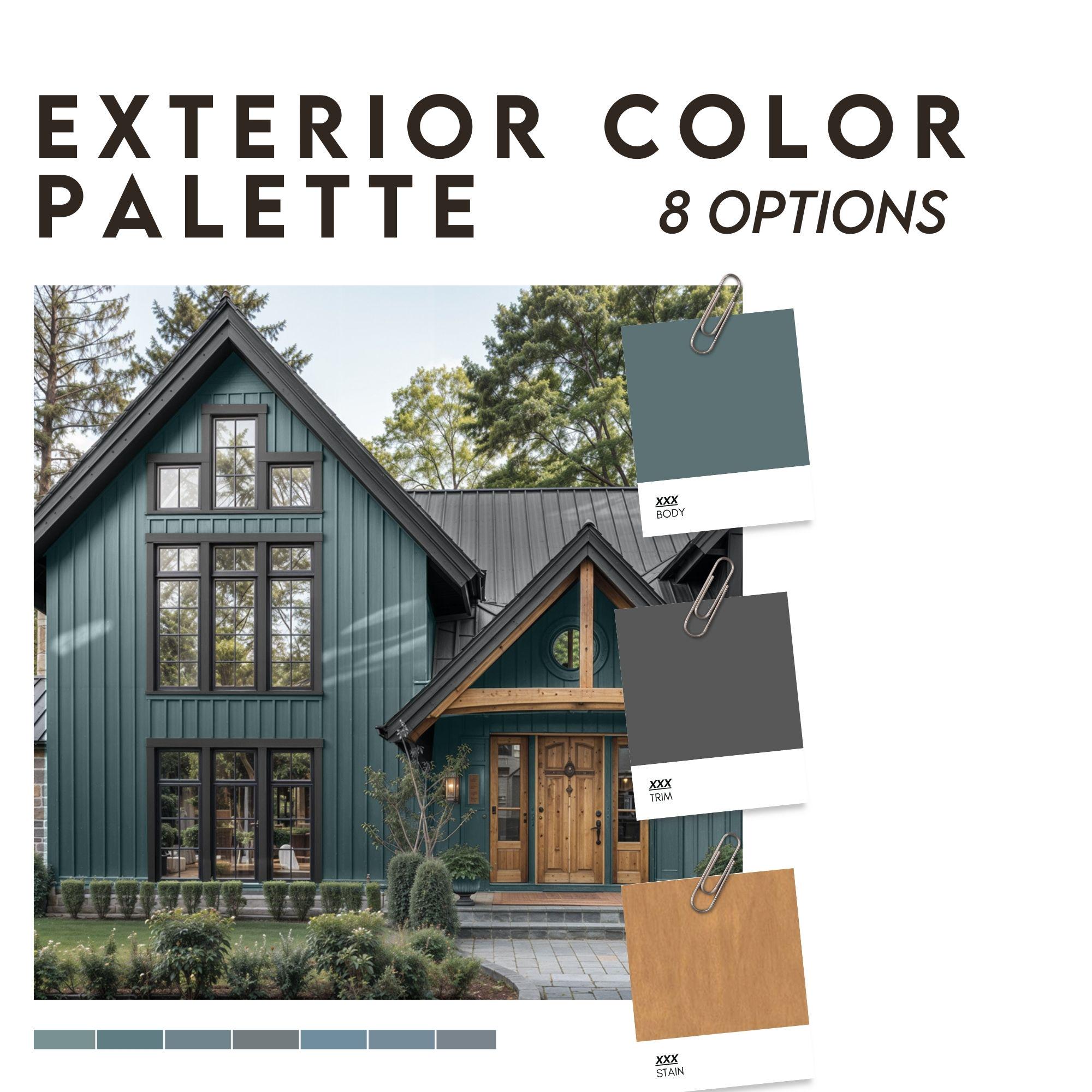 Exterior Color Palette, Paint Color Palette | 8 Versions - Etsy