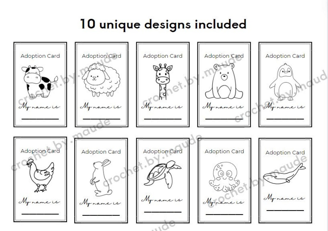 Plush Adoption Tags for Handmade Creations, Stuffed Animal Branding ...
