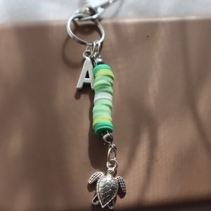 Clay Bead Keychain, Colourful Keychain, Surfer Keychain, Turtle ...