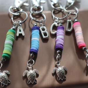Clay Bead Keychain, Colourful Keychain, Surfer Keychain, Turtle ...