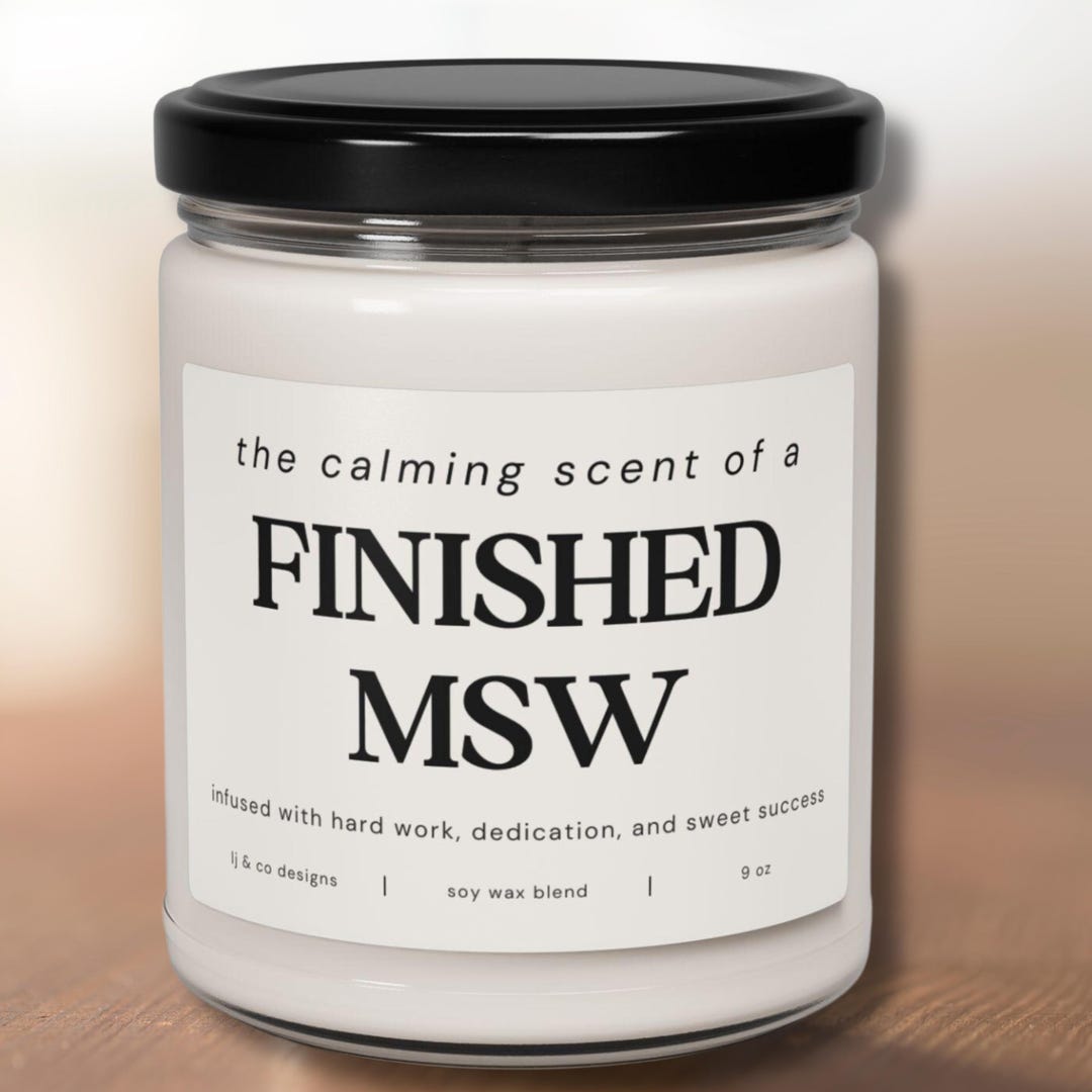 Social Worker Gift MSW Graduation Funny Social Work Candle MSW Gifts ...