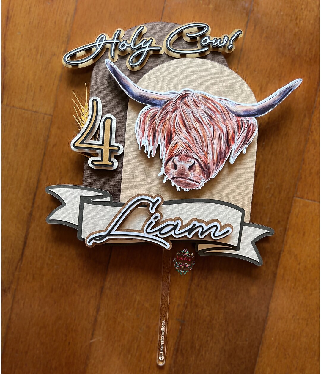 Holy Cow! Highland Cow Cake Topper, Cow Cake Topper, Highland Cow Party ...
