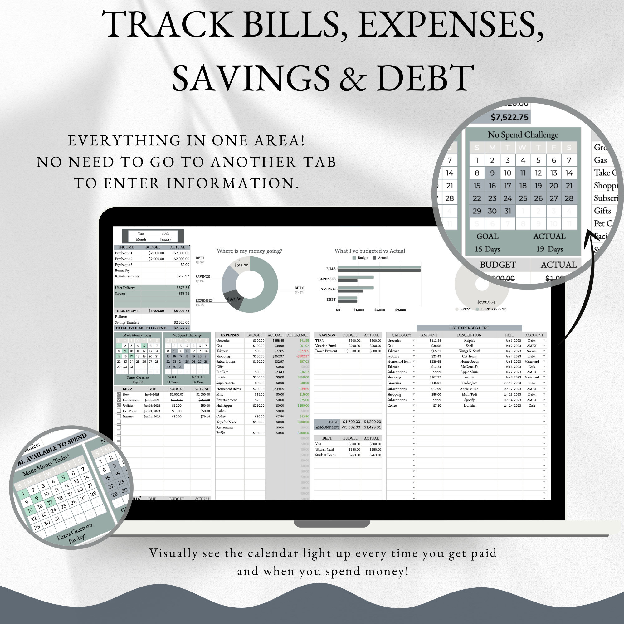 Mixed Budgeting Dashboard | Split Income Budgeting | Monthly Budget ...