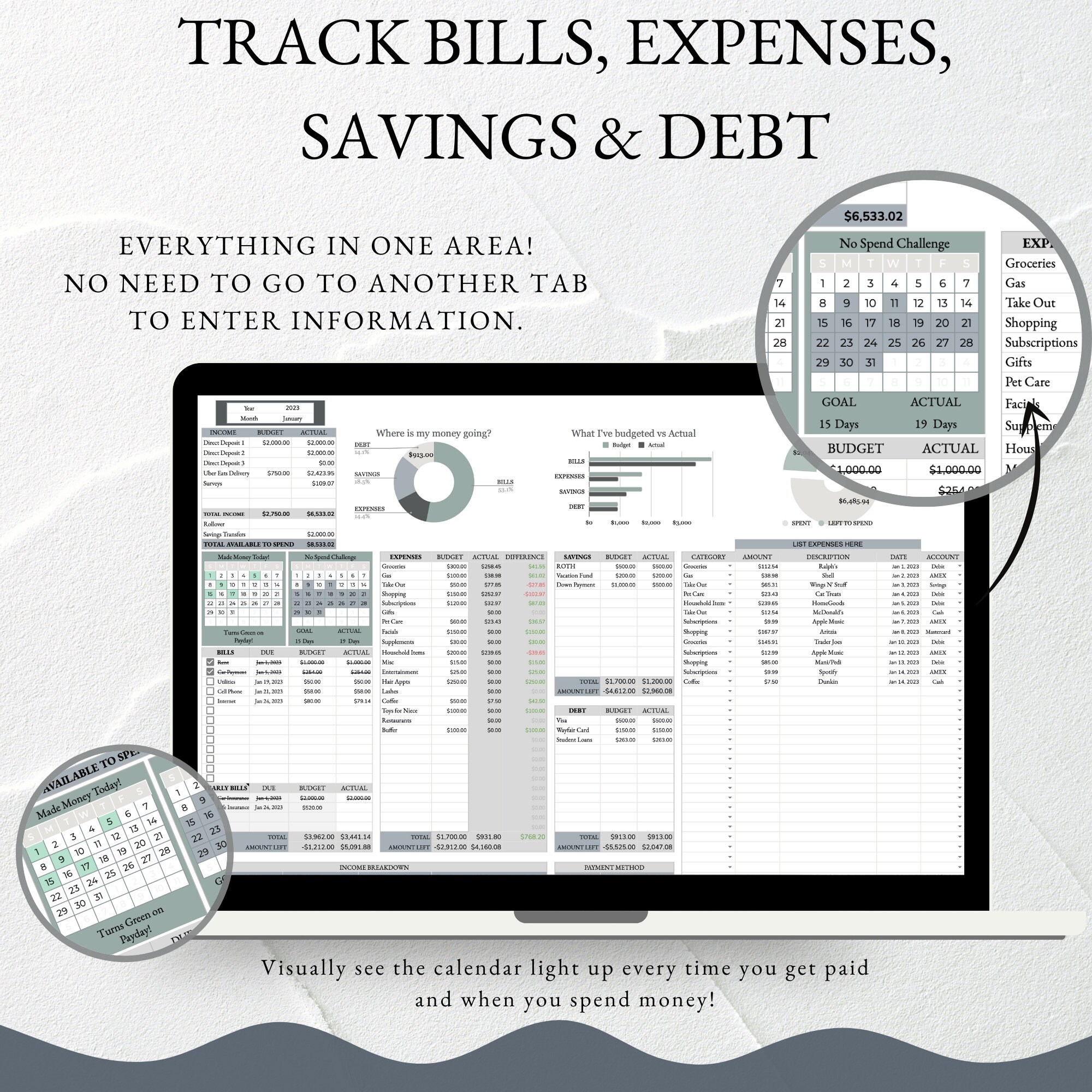 Annual Budgeting Dashboard Google Sheets Budget Template Automated ...