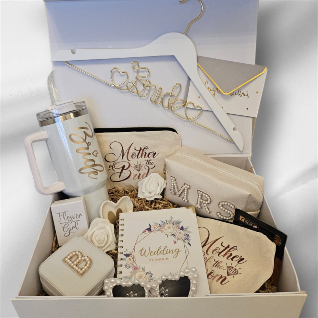 Personalized Wedding Gift Box Bridal Shower Gift Set Mother of Bride ...