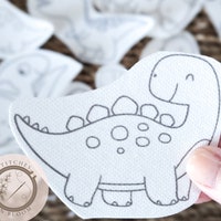 Custom Dinosaur Embroidery Pattern: Stick and Stitch Dino Shirt DIY - Etsy
