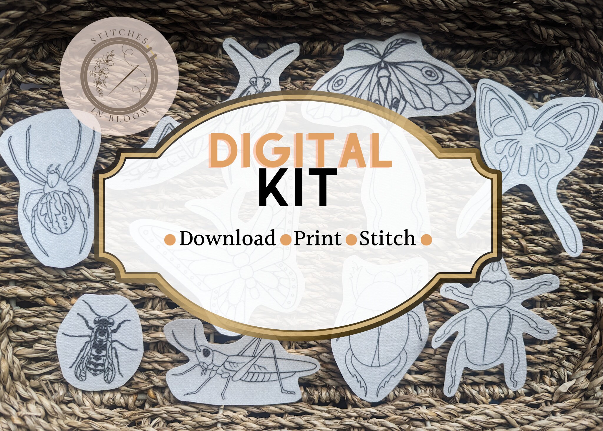 Printable PDF Stick & Stitch Pattern Bugs - Etsy