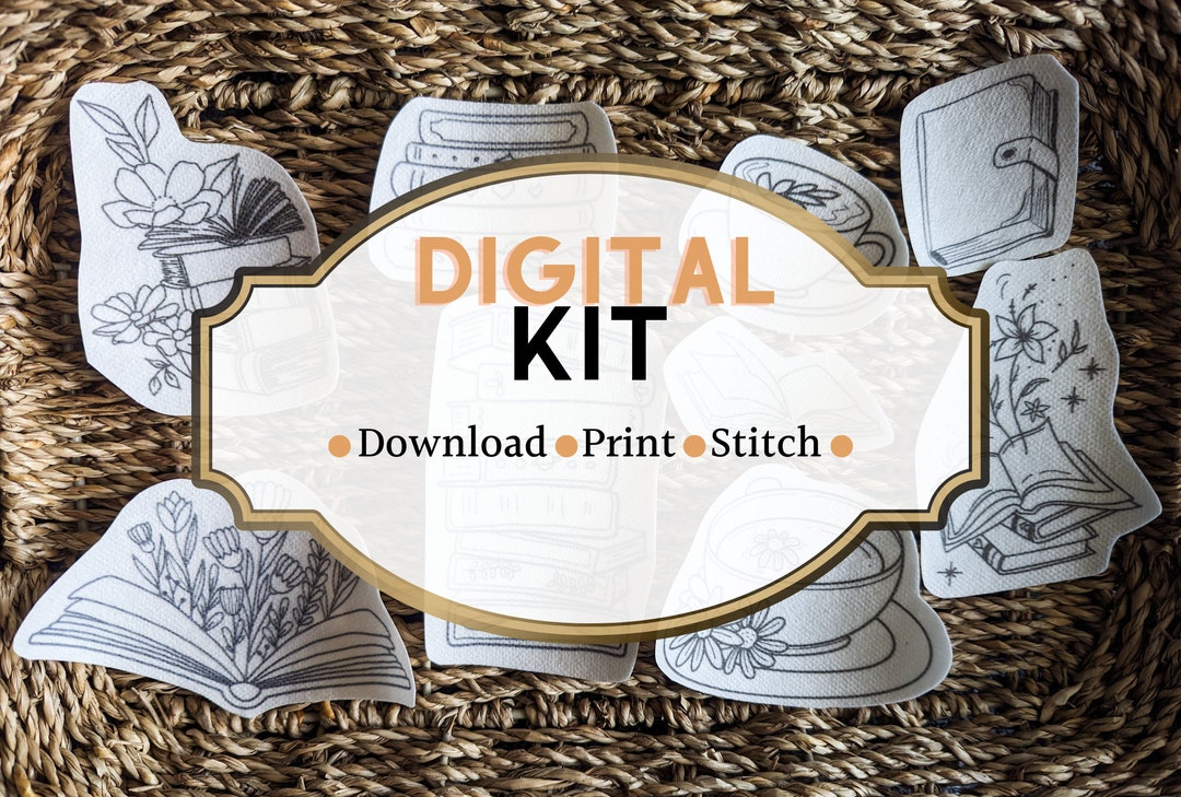 Printable PDF Stick & Stitch Pattern Bookish - Etsy
