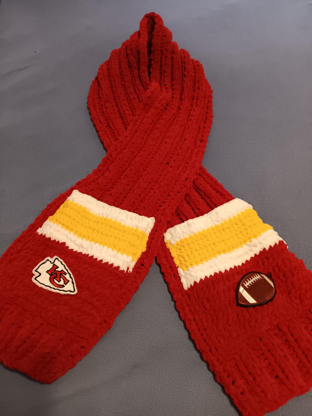 Kansas City CHIEFS Fans This Hand Knit Scarf Was Designed for You! It ...