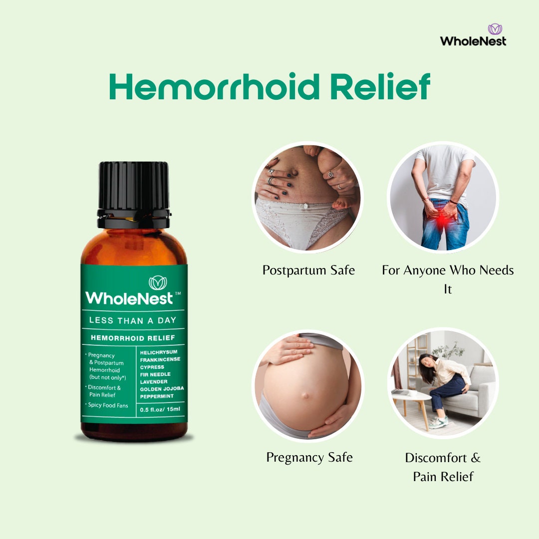 Postpartum Hemorrhoid Relief Oil | Pain, Itching, Swelling | Natural ...