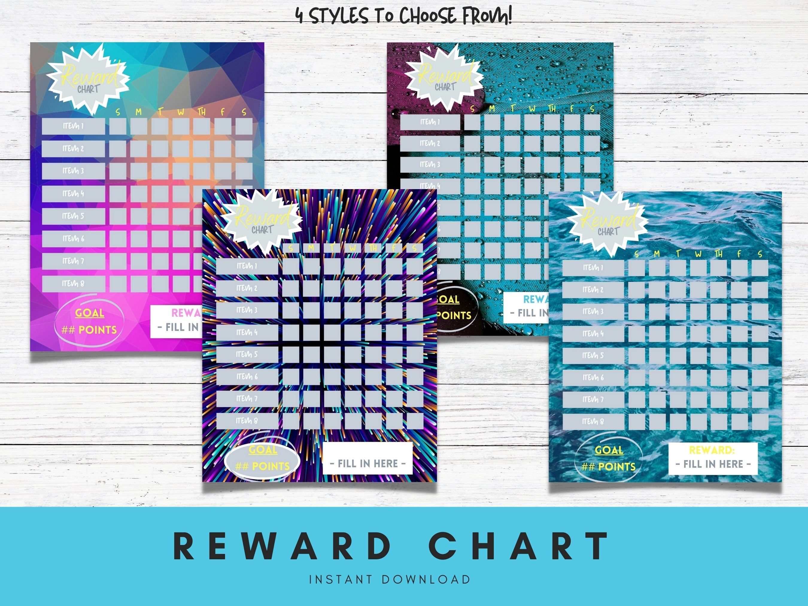 Reward Chart | Reward Chart for Kids | Reward Chart Editable | Chore ...